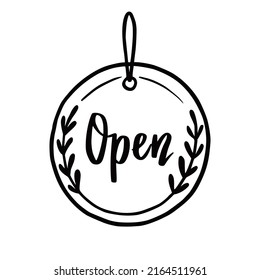 Hand Drawn Open Sign Element Doodle Stock Vector (Royalty Free ...