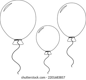 Hand Drawn Outline Balloon Coloring Page Stock Vector (Royalty Free ...