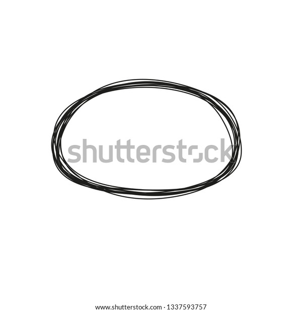 Hand Drawn Oval Sketched Frame Isolated Stock Vector (Royalty Free ...