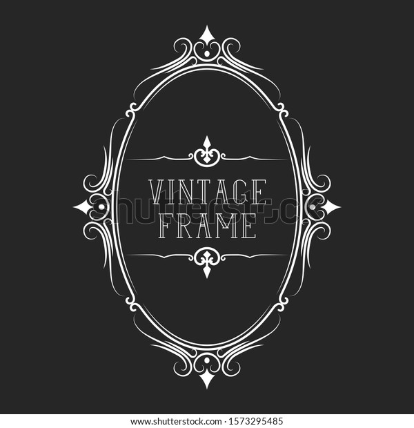 Hand Drawn Oval Victorian Frame Vintage Stock Vector (Royalty Free ...