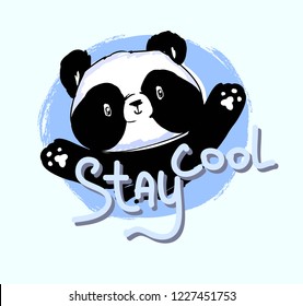 Panda leep, Happy weekend ilustración vectorial: vector de stock (libre ...
