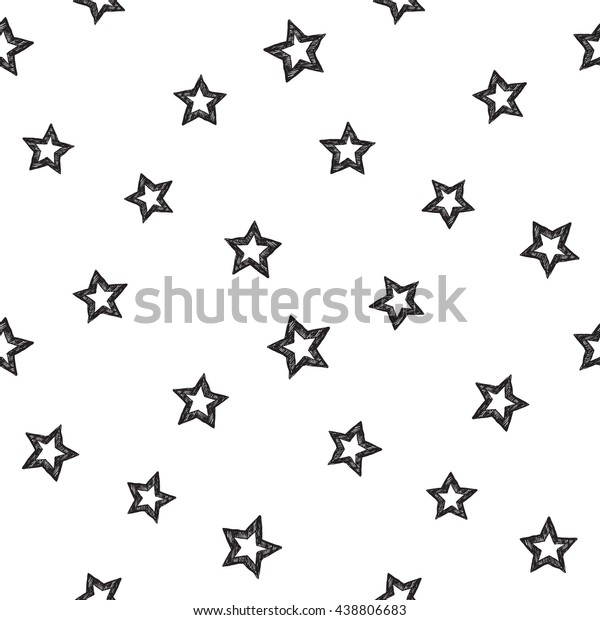 Hand Drawn Pen Ink Shaded Stars Stock Vector (Royalty Free) 438806683