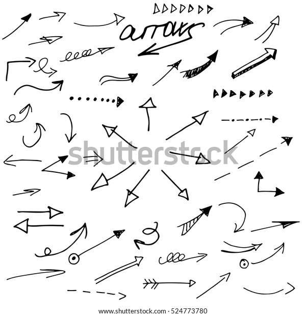 Hand Drawn Pencil Arrow Sketch Design 库存矢量图（免版税）524773780 | Shutterstock