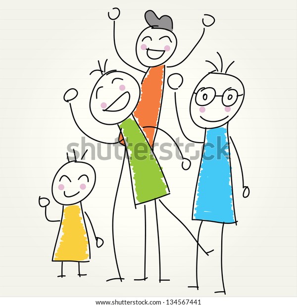 Hand Drawn People Laughing Stock Vector (Royalty Free) 134567441 ...