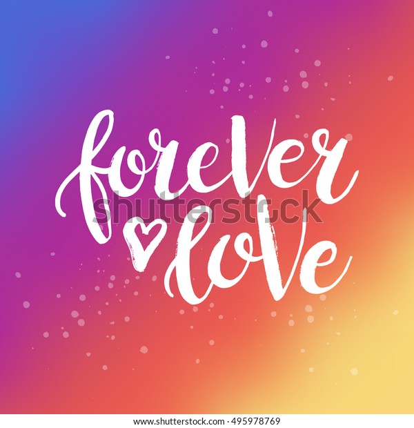 Hand Drawn Phrase Forever Love Lettering Stock Vector (Royalty Free ...