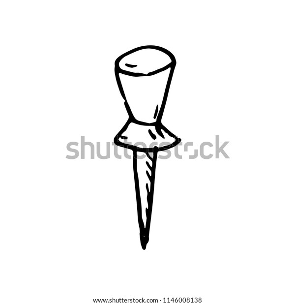 Hand Drawn Pin Doodle Sketch Style Stock Vector (Royalty Free ...