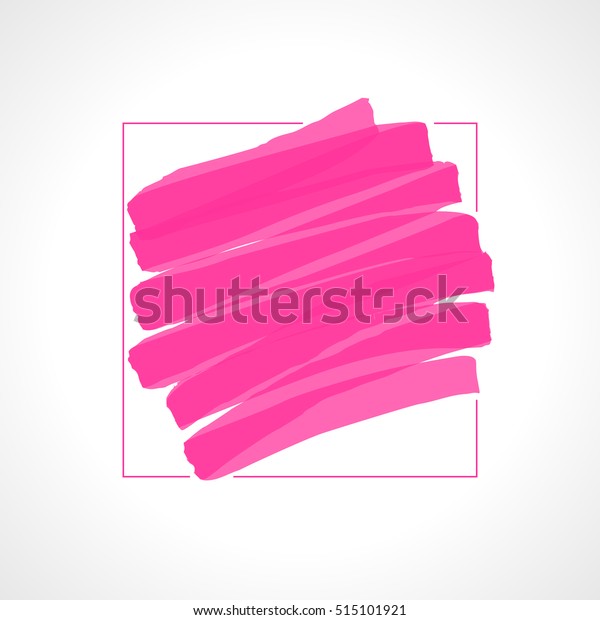 Hand Drawn Pink Highlighter Stripes Marker Stock Vector (Royalty Free ...
