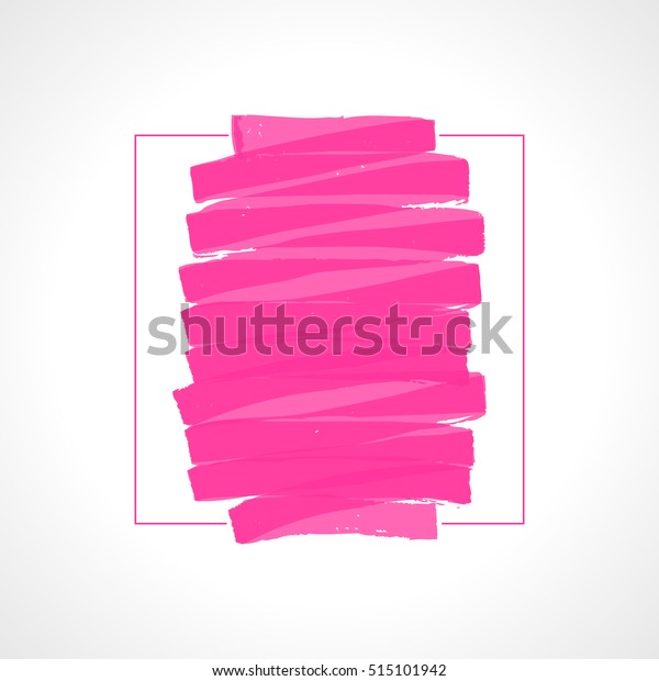 Hand Drawn Pink Highlighter Stripes Marker Stock Vector (Royalty Free ...