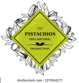Hand Drawn Pistachios Design Template Retro Stock Vector (Royalty Free ...