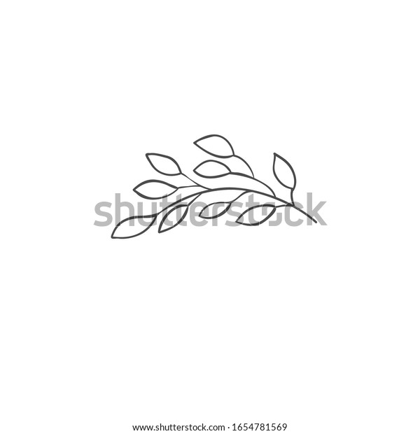 Hand Drawn Plant Branches Greenery Design Stock Vector (Royalty Free ...