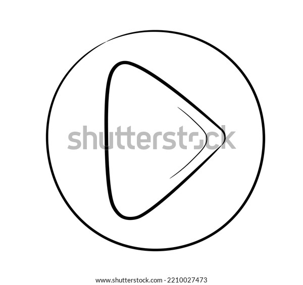 Hand Drawn Play Icon Minimalistic Image Stock Vector (Royalty Free ...