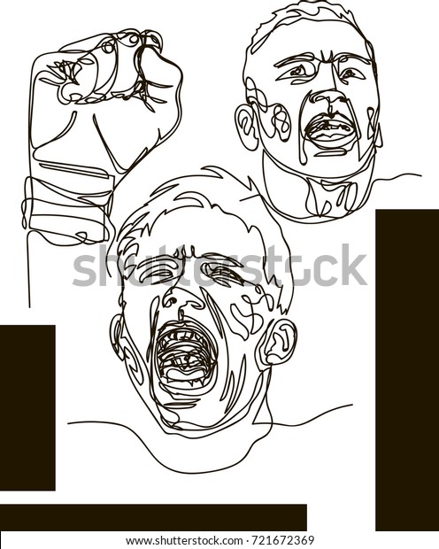 Hand Drawn Portrait Man Graphic Drawing Stock Vector (Royalty Free ...