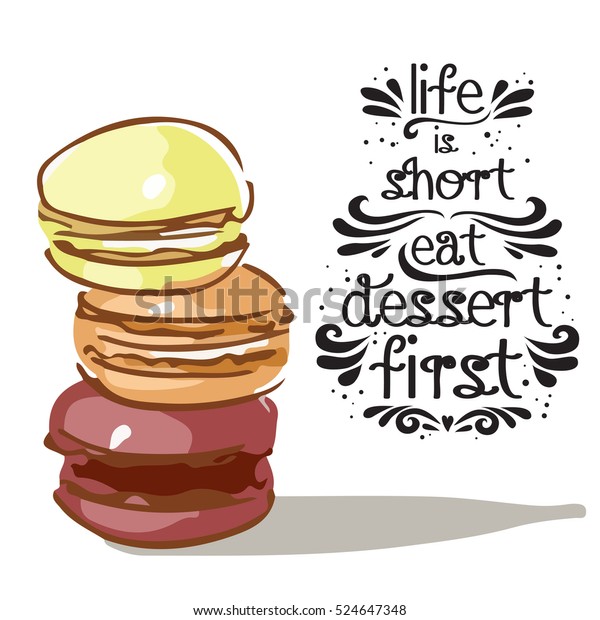 Hand Drawn Poster Doodle Sweet Dessert Stock Vector (Royalty Free ...