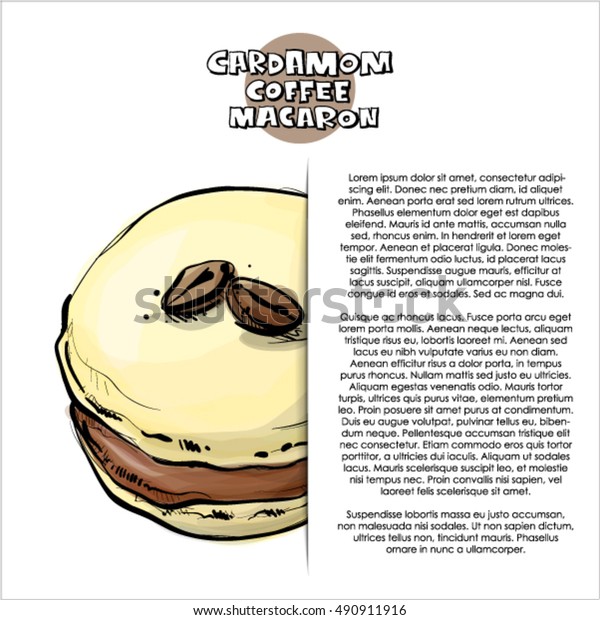 Hand Drawn Poster French Macaroon Vector Stock Vector (Royalty Free ...