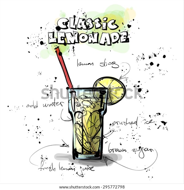 Hand Drawn Poster Lemonade Sketch Style Stock Vector (Royalty Free ...