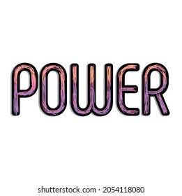 Hand Drawn Power Text Textile Print Stock Vector (Royalty Free ...