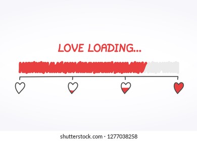 Hand Drawn Progress Bar Hearts Vector: vector de stock (libre de ...