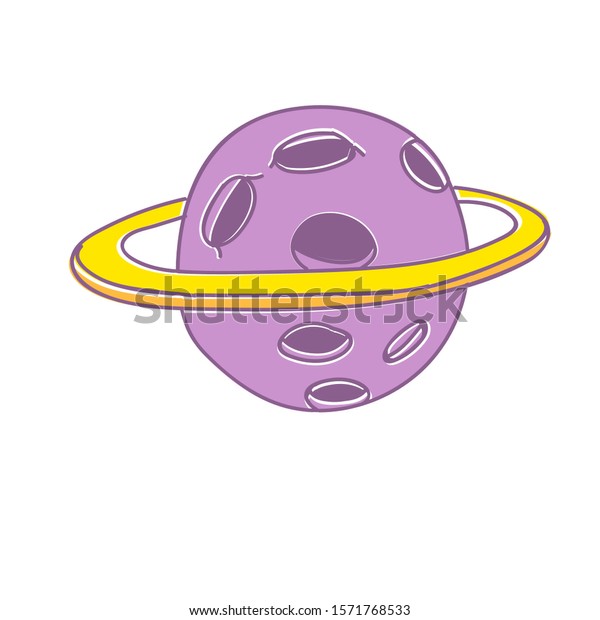 Hand Drawn Purple Planet Doodle Illustration Stock Vector (Royalty Free ...