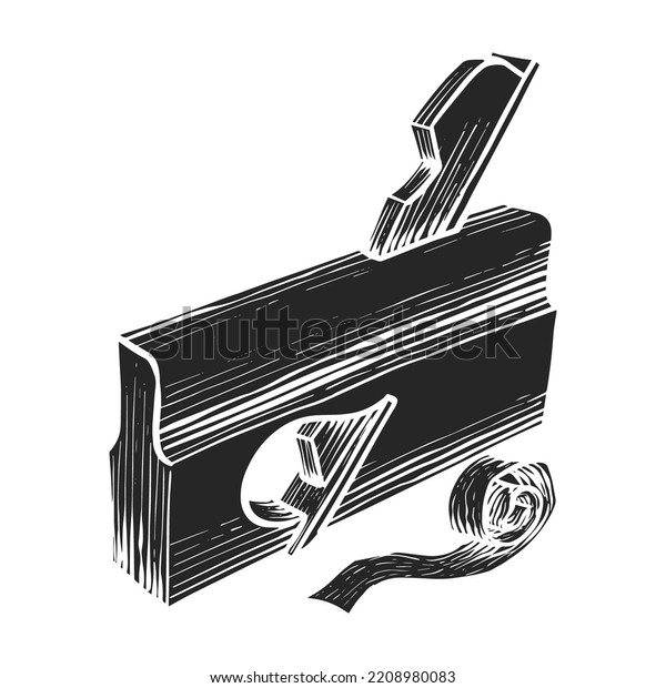 Hand Drawn Rabbet Plane Icon Woodworking Stock Vector (Royalty Free ...