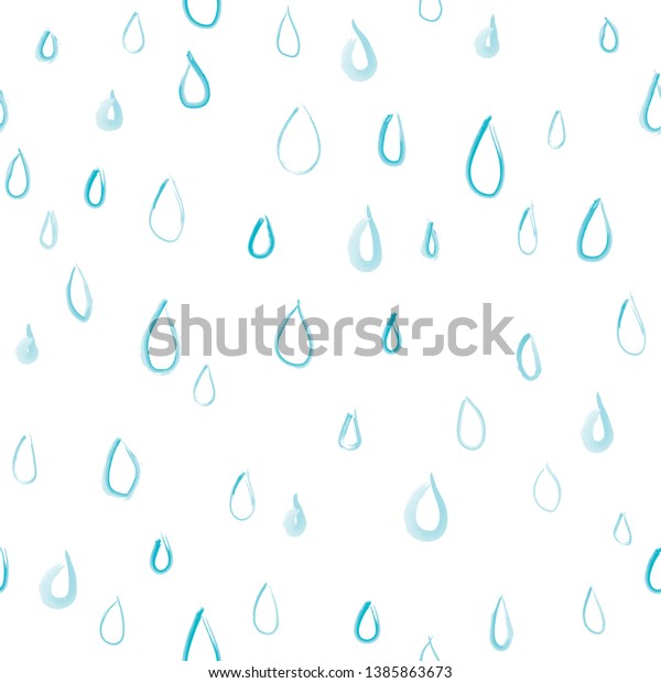 Hand Drawn Rain Drops Seamless Pattern Stock Vector (Royalty Free ...