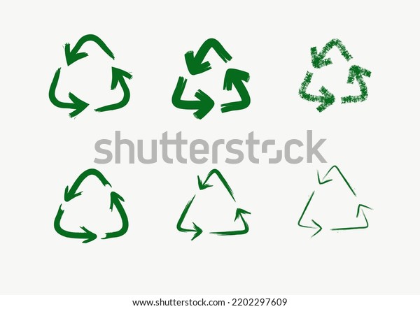 Hand Drawn Recycle Symbol Brush Strokes: เวกเตอร์สต็อก (ปลอดค่า ...