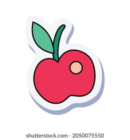 Hand Drawn Red Apple Sticker Vector Stock Vector (Royalty Free ...