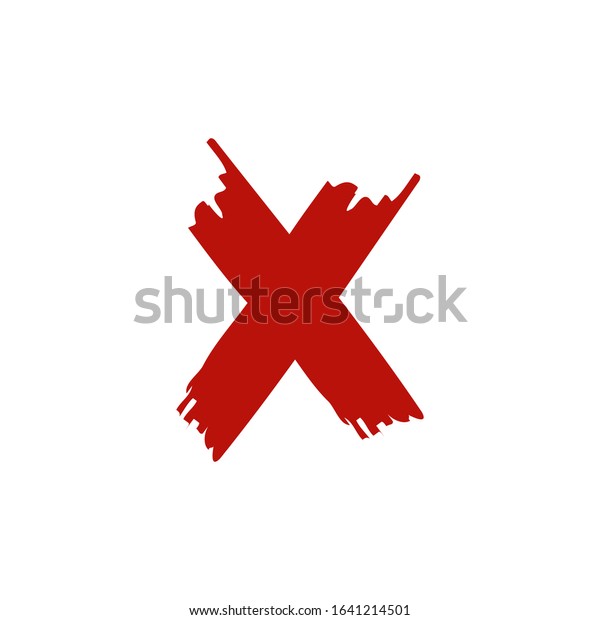 Hand Drawn Red Cross Signx Letter Stock Vector (Royalty Free ...