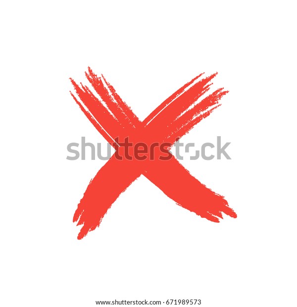 Hand Drawn Red Grunge Check Mark Stock Vector (Royalty Free) 671989573