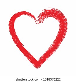 Hand Drawn Red Heart Stock Vector (Royalty Free) 1318376222