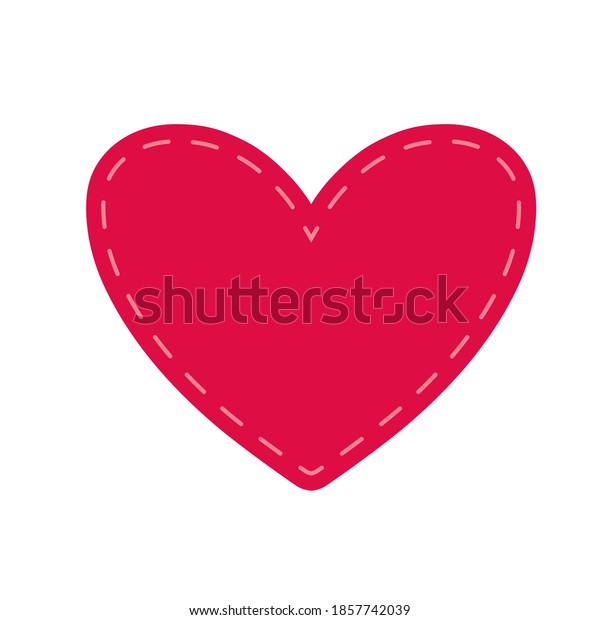 Hand Drawn Red Heart Dash Stroke Stock Vector (Royalty Free) 1857742039 ...