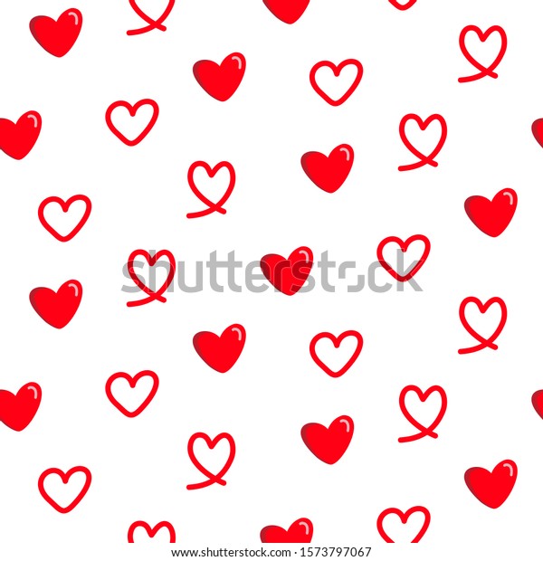 Hand Drawn Red Heart Half Drop Stock Vector (Royalty Free) 1573797067