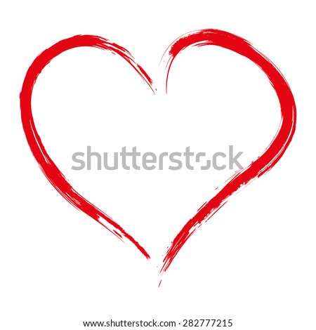 Hand Drawn Red Heart Isolated On Stock Vector (Royalty Free) 282777215 ...