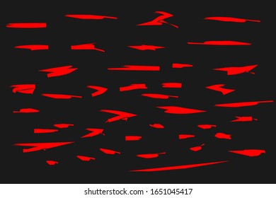 Hand Drawn Red Highlight Marker Lines Stock Vector (Royalty Free ...