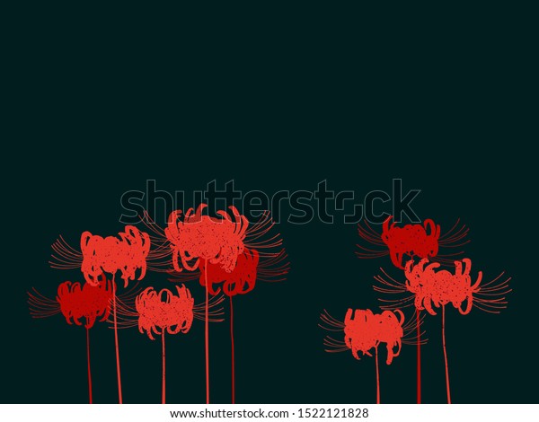 Hand Drawn Red Spider Lily Silhouettes Stock Vector (Royalty Free ...
