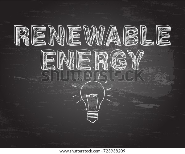 Hand Drawn Renewable Energy Sign Light Stock Vector (Royalty Free ...