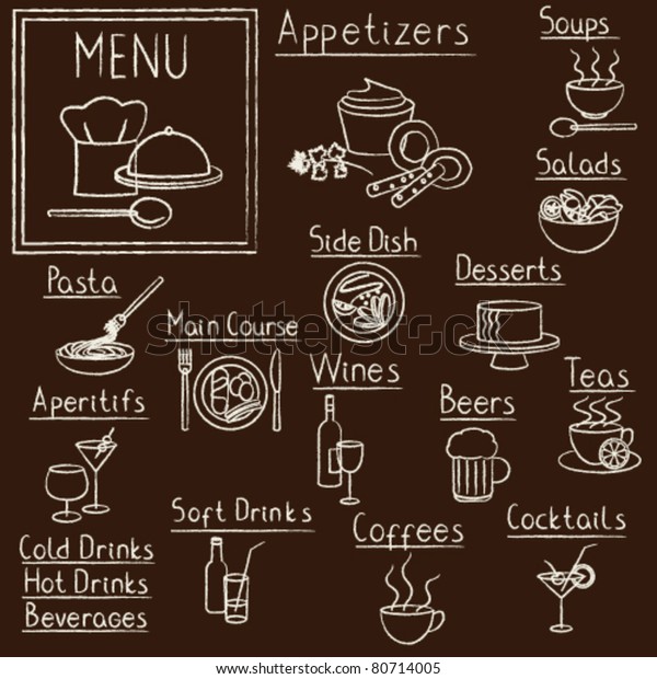Hand Drawn Restaurant Menu Design Elements 库存矢量图（免版税）80714005 ...