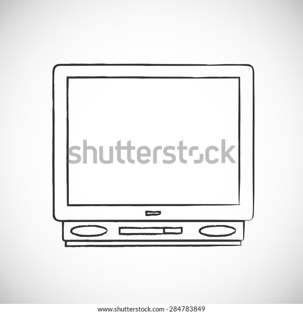 Hand Drawn Retro Tv Sketch Vector Stock Vector (Royalty Free) 284783849 ...