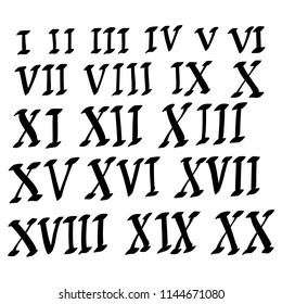 Roman Numerals Vector Illustration Isolated On 스톡 벡터(로열티 프리) 1024009474 ...