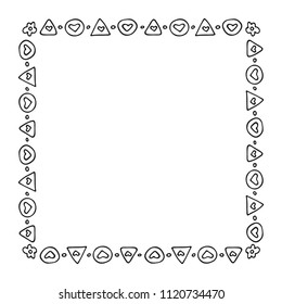 Hand Drawn Romantic Border Hearts Isolated Stock Vector (Royalty Free ...
