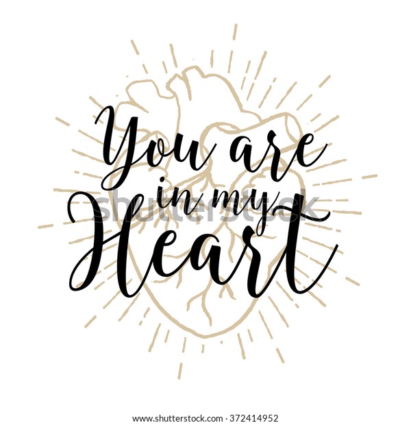 Hand Drawn Romantic Poster Human Heart Stock Vector (Royalty Free ...