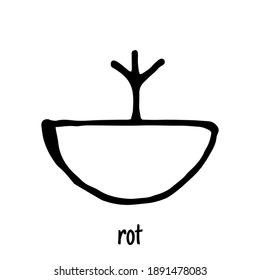 Hand Drawn Rot Symbol Isolated On Stock Vector (Royalty Free ...