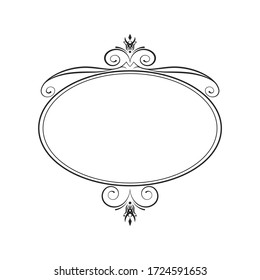 Hand Drawn Royal Oval Frame Vintage Stock Vector (Royalty Free ...