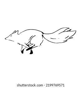 Hand Drawn Running Fox Illustratition Icon Stock Vector (Royalty Free ...