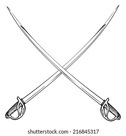 Hand Drawn Sabre Each Sword Individual Stock Vector (Royalty Free ...
