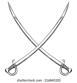 Hand Drawn Sabre Each Sword Individual Stock Vector (Royalty Free ...