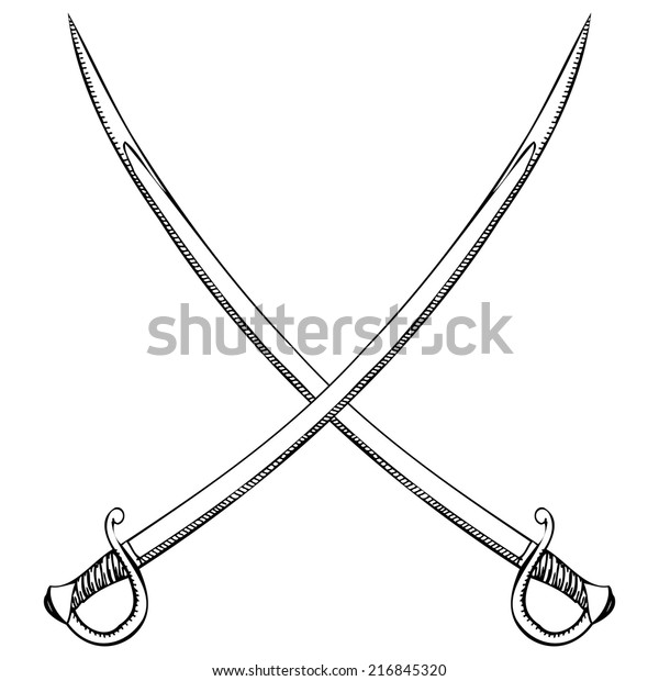Hand Drawn Sabre Each Sword Individual Stock Vector (Royalty Free ...