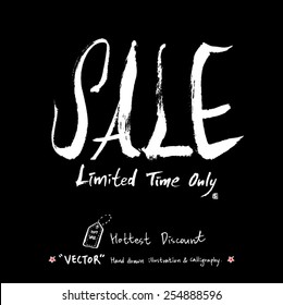 Hand Drawn Sale Poster Vector Calligraphy Stock Vector (Royalty Free ...