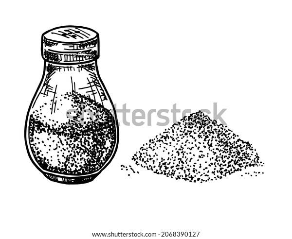 Hand Drawn Salt Salting Crystal Glass Stock Vector (Royalty Free ...