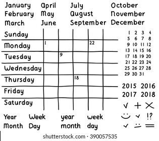 Hand Drawn Schedule Stock Vector (Royalty Free) 390057535 | Shutterstock