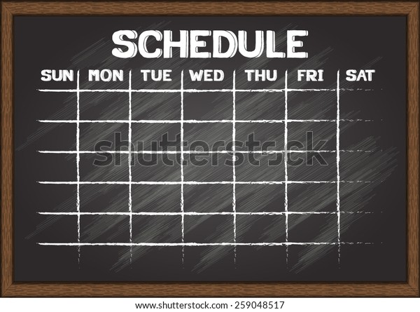 Hand Drawn Schedule On Chalkboard Stock Vector (Royalty Free) 259048517